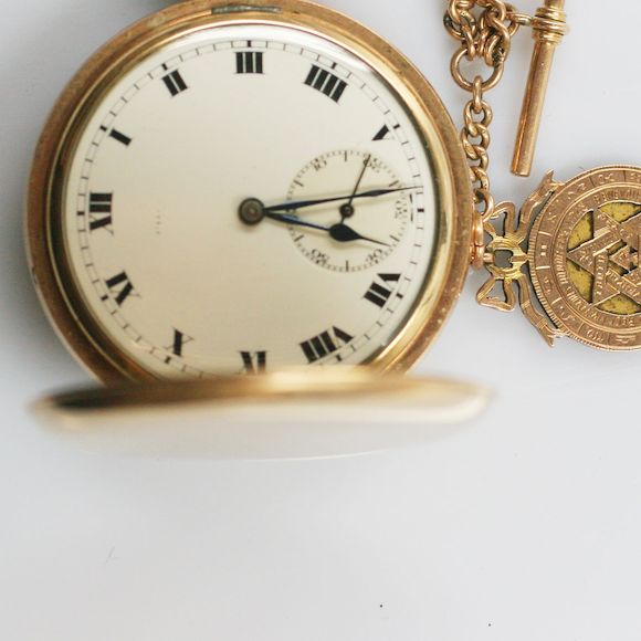 Bonhams : A Swiss hunter cased pocket watch, with a circular white ...