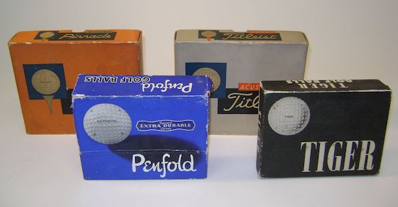Bonhams : A collection of 18 empty golf ball boxes