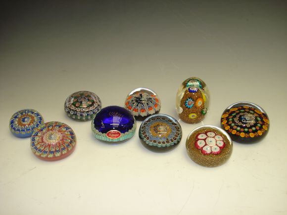 Bonhams : A collection of millefiori paperweights 20th century