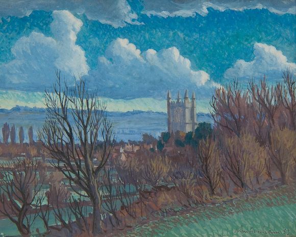 Bonhams : John Graham (British) 'Dedham church tower'