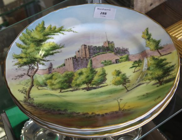 Bonhams : Three Royal Worcester plates, Windsor Castle, Arundel Castle ...
