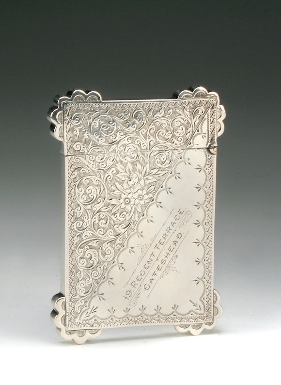 Bonhams : A Victorian rectangular shaped card case by T.A & Co ...