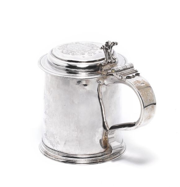 Bonhams : A William III silver tankard, makers mark FS with pellet ...