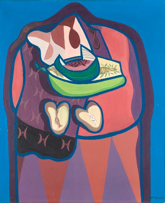 Bonhams : Robert MacBryde (British, 1913-1966) Blue and Mauve Still ...