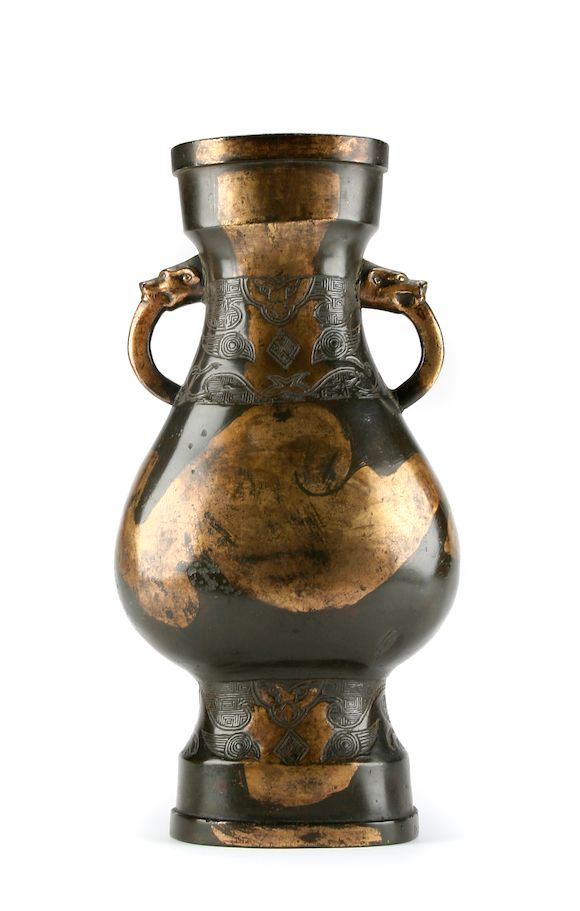 Bonhams : A bronze temple vase, Qing Dynasty
