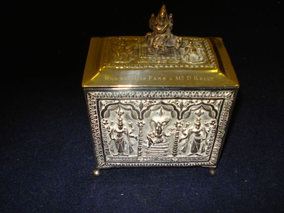 Bonhams : An early 20th Century Indian tea caddy, of rectangular box ...