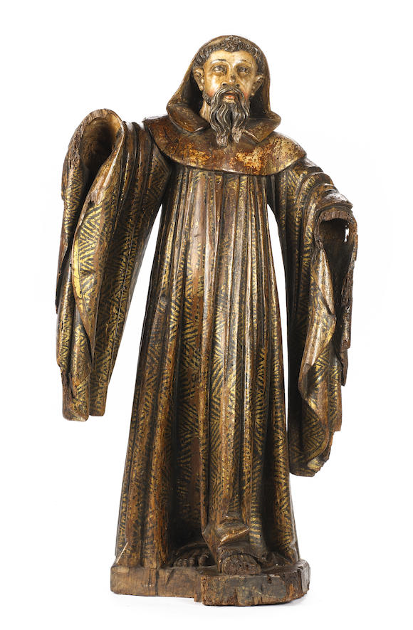 Bonhams A 17th Century Spanish Carved Wood Polychrome And Al