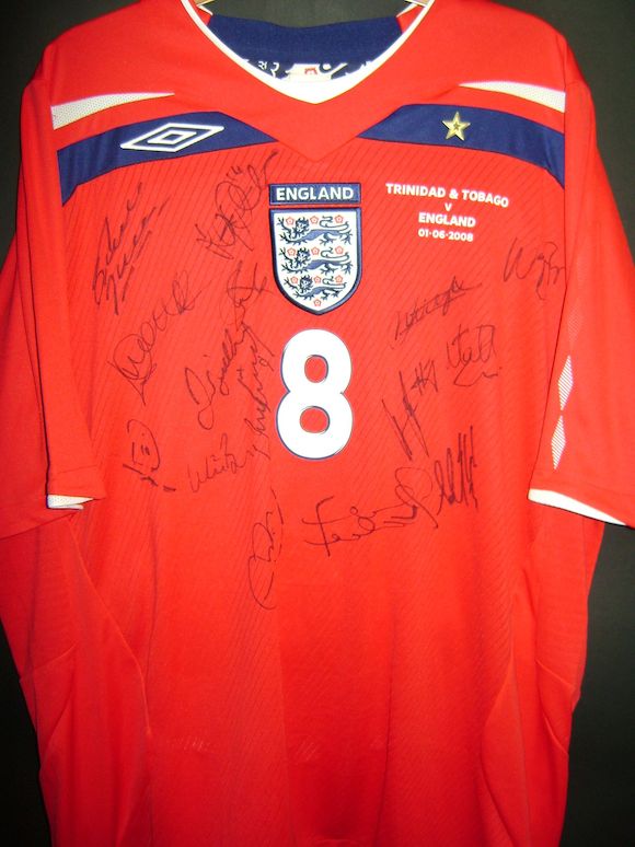 Bonhams : 2008 Stewart Downing England match worn shirt
