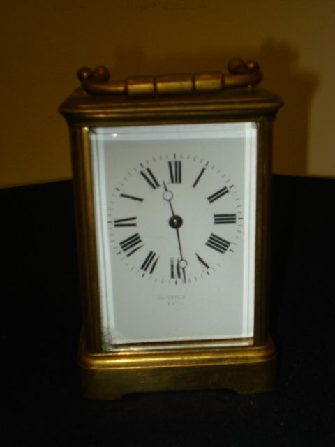 Bonhams : A French brass cased carriage clock, striking on a gong, by E ...
