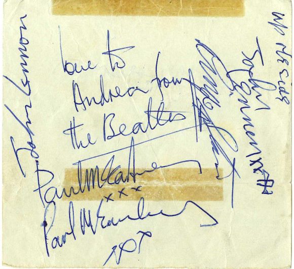 Bonhams : An unusual example of Beatles autographs, circa 1963,