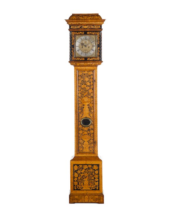 Bonhams : A good early 18th century marquetry inlaid walnut longcase ...