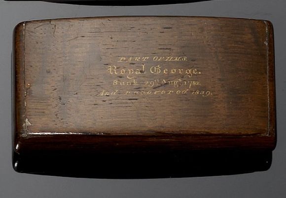 Bonhams : A Victorian Mauchline Ware oak snuff box, marks worn ...