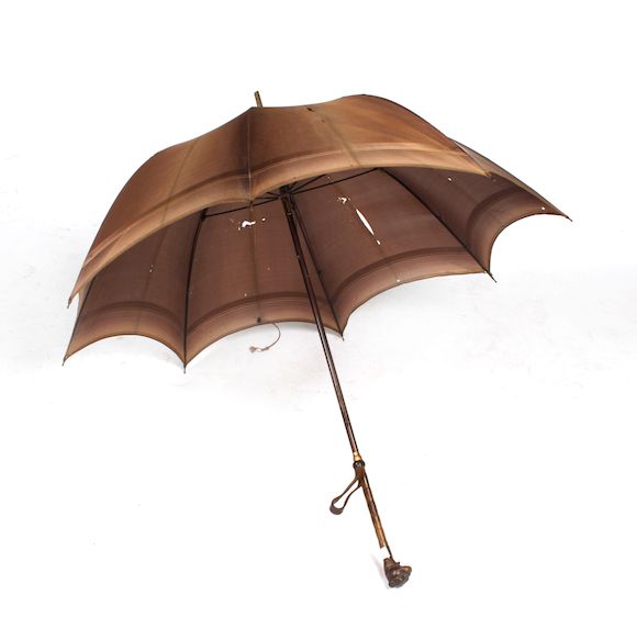 Bonhams : A lady's umbrella, circa 1900 the handle realistically carved ...