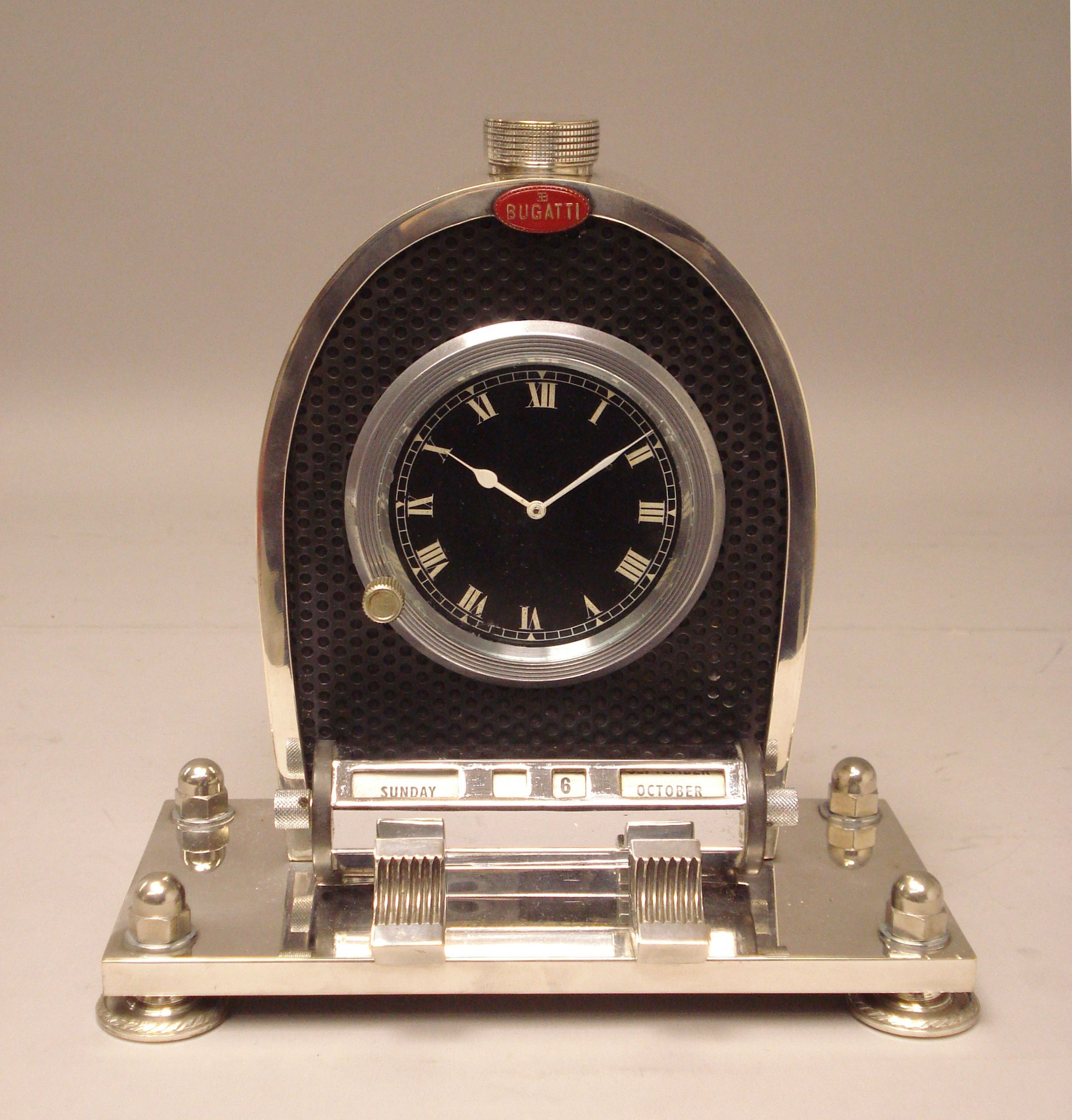 Bonhams Cars : A silver-plated deskpiece in the form of a Bugatti ...