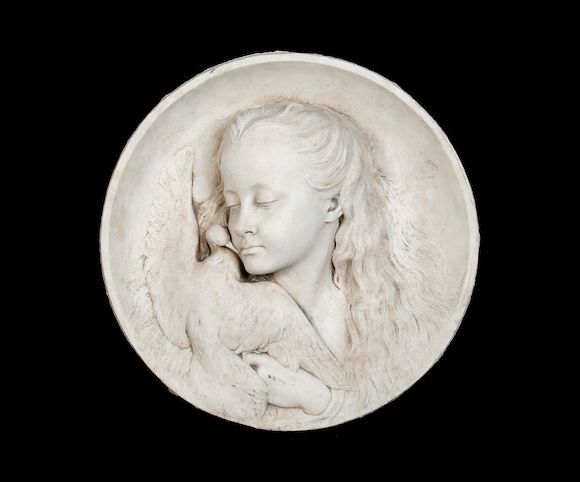 Bonhams : A late 19th century carved white marble tondo depicting a ...