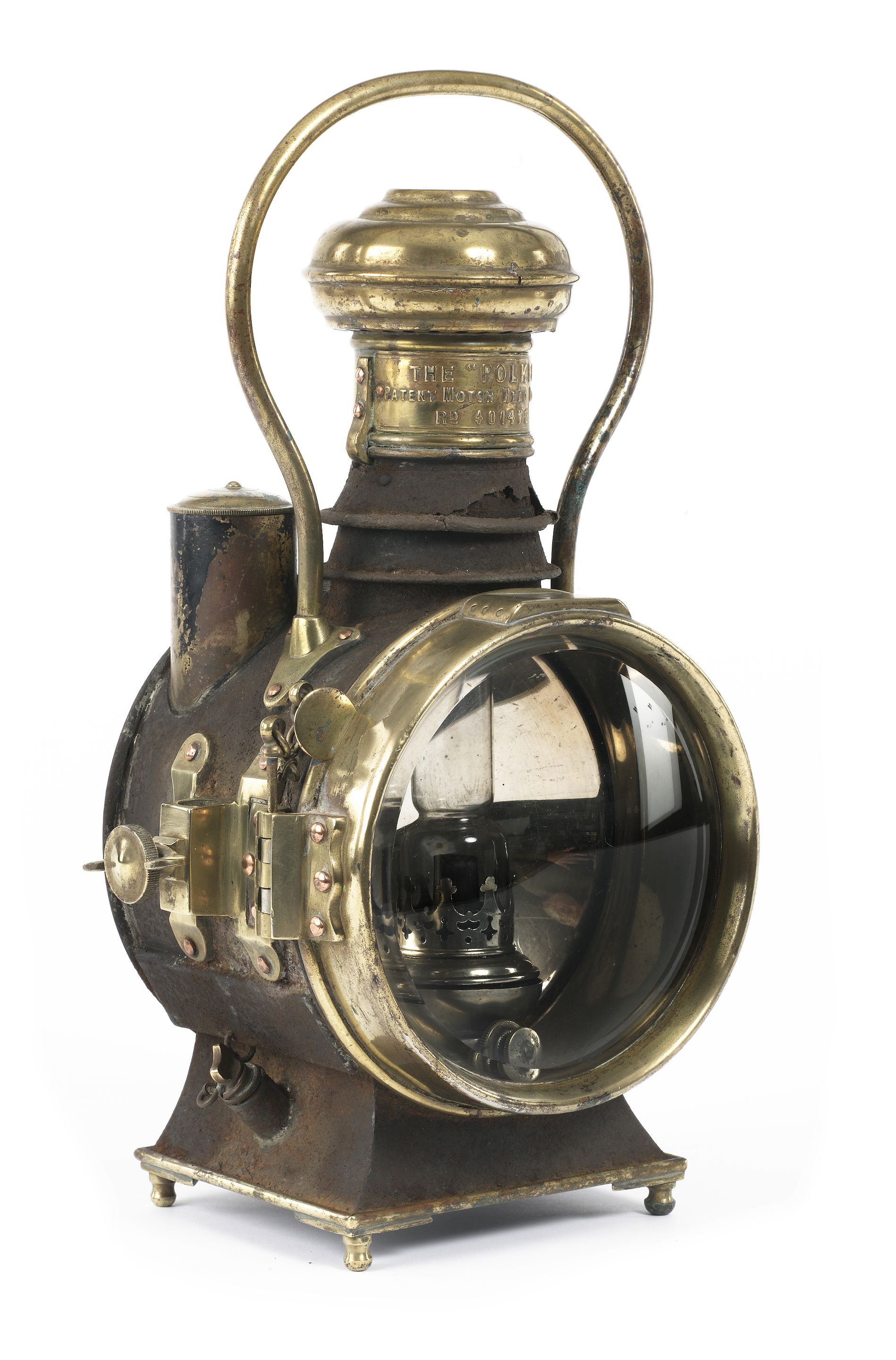 Bonhams Cars : A 'Polkey' oil-illuminated car headlamp,