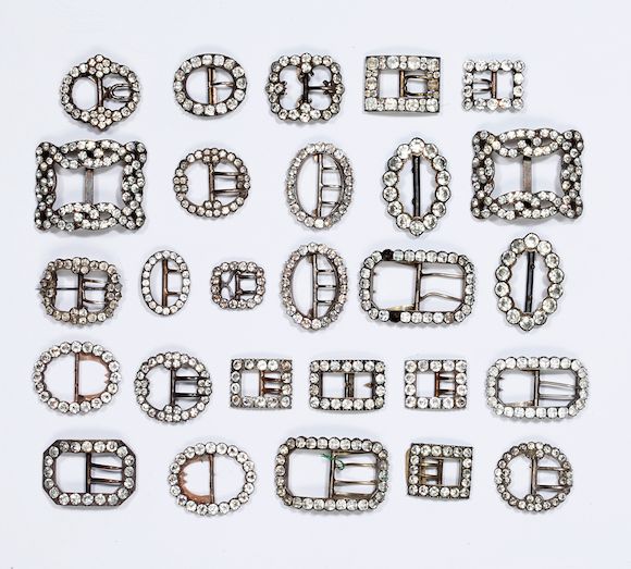 Bonhams : Assorted Georgian and later white paste shoe and breeches ...