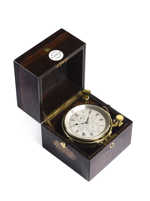 Bonhams : A good mid 19th century rosewood two day marine chronometer ...