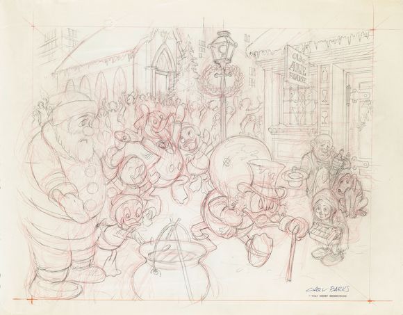 Bonhams : Carl Barks - an original pen and pencil sketch, A Season To ...