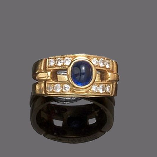 Bonhams : A sapphire and diamond ring, by Torrini