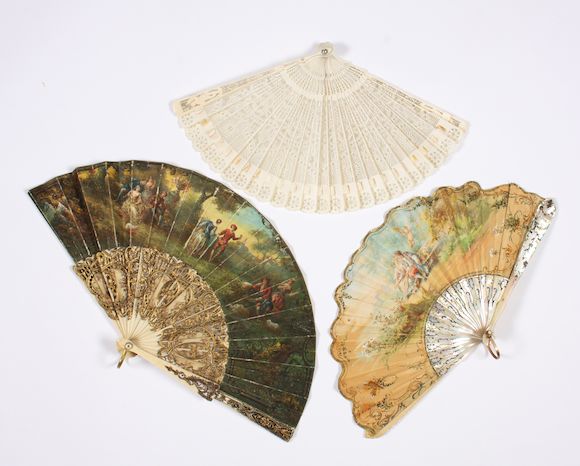 Bonhams : Three small 19th century fans