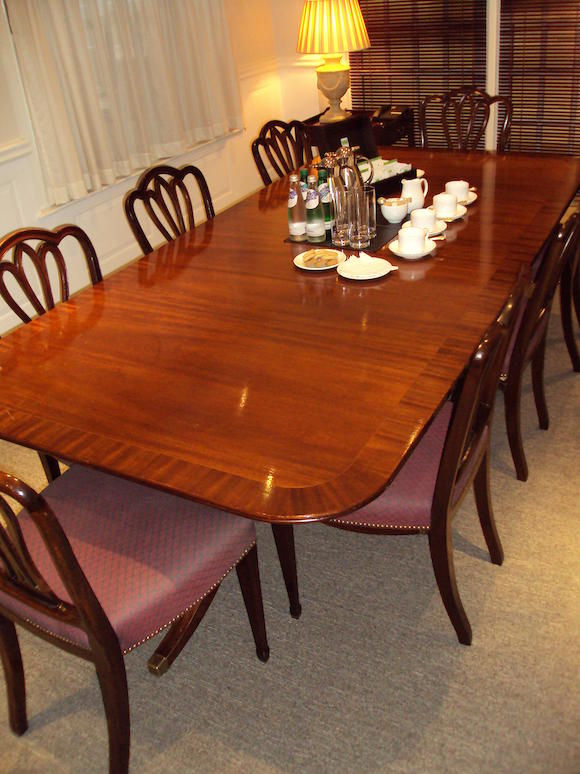 Bonhams A Reproduction Regency Style Mahogany Twin Pedestal Dining Table