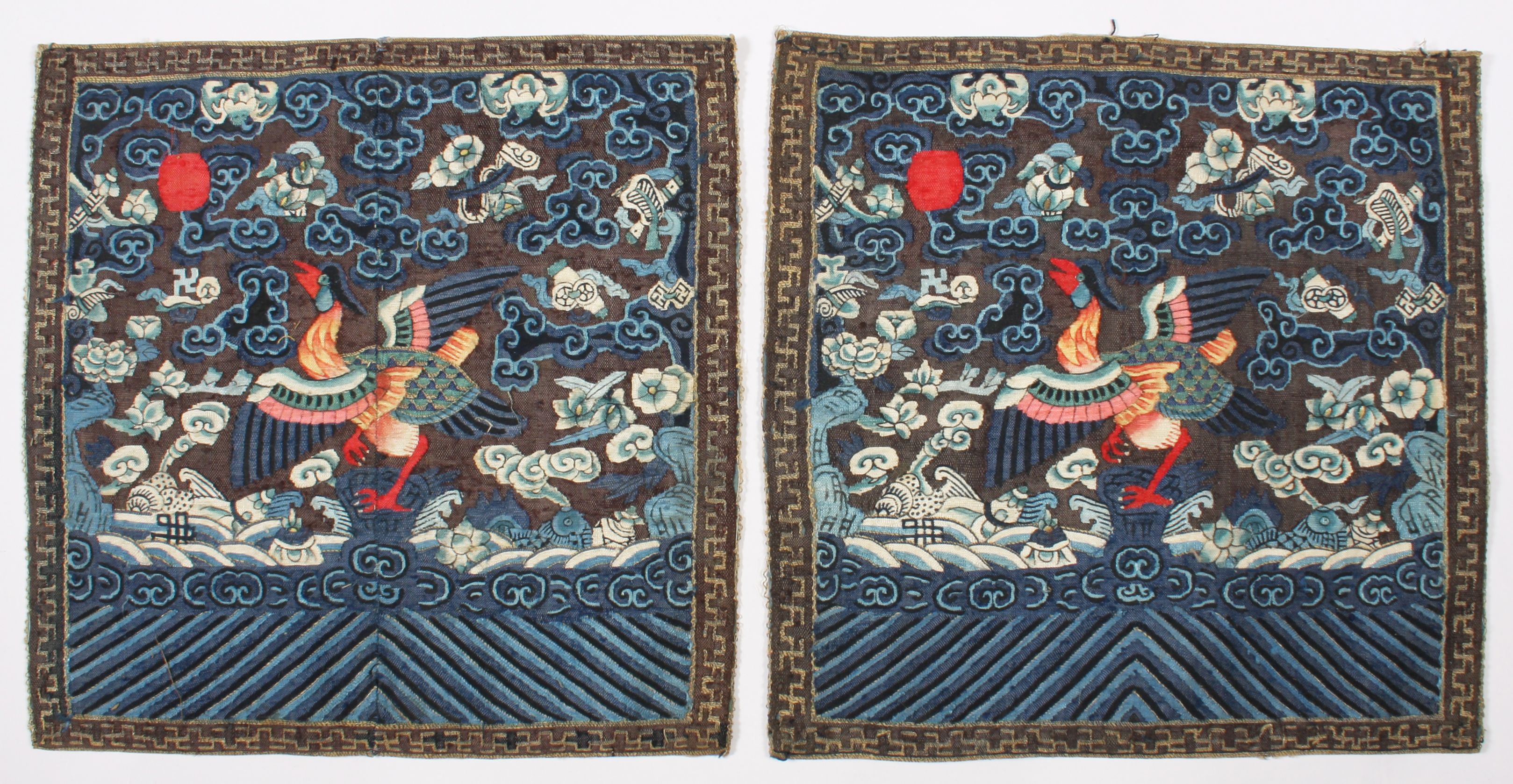 Bonhams : A pair of mandarin duck Chinese rank badges