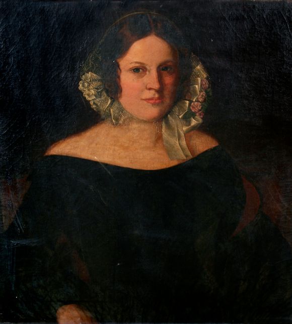 Bonhams : English School (circa 1850) A portrait of a young lady ...