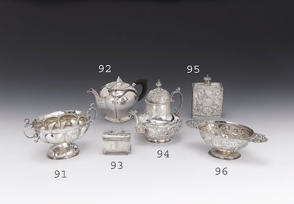 Bonhams : An 18th century Dutch silver naturalistic teapot, maker's ...