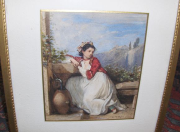 Bonhams : H. Baron Woman seated by a water pump
