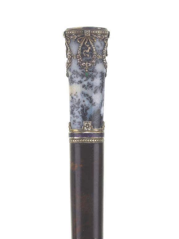 Bonhams : A late 19th/early 20th century Continental moss agate, silver ...