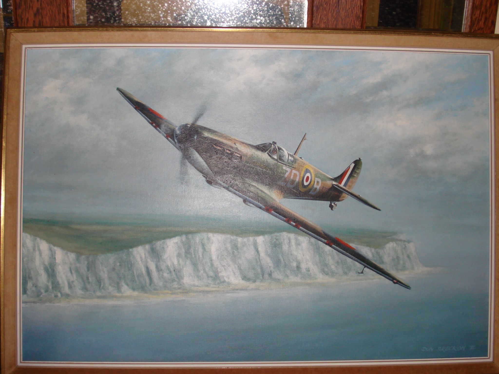 Bonhams : Don Breckon (British) Spitfire over the white cliffs of Dover