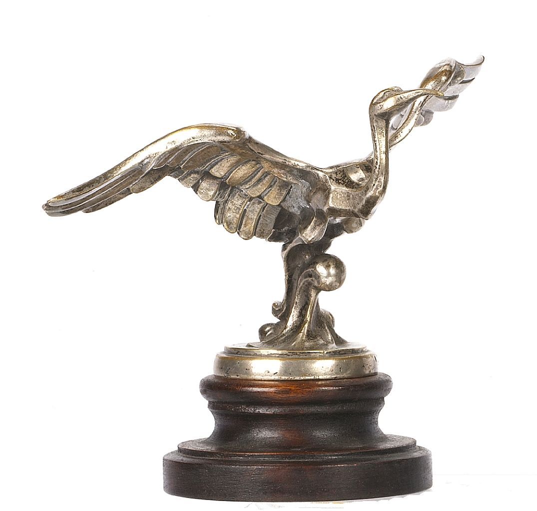Bonhams Cars : A fine flying stork mascot by Sasportas, French, 1920s,