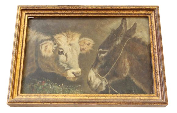 Bonhams : Follower of Arthur Batt (British, 1846-1911) Cow and donkey
