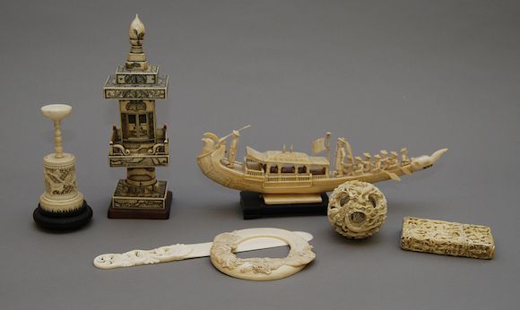 Bonhams : A collection of mainly Canton ivory items