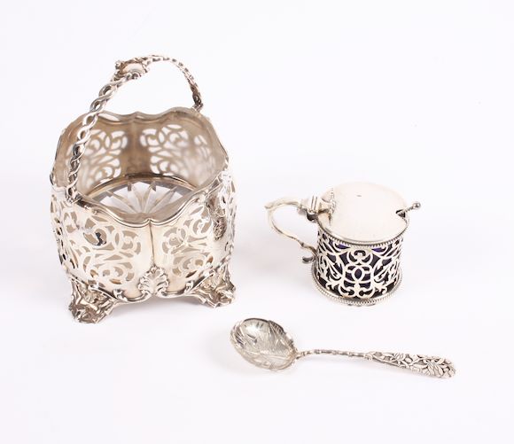 Bonhams : A Victorian silver swing-handled sugar basket By Thomas ...