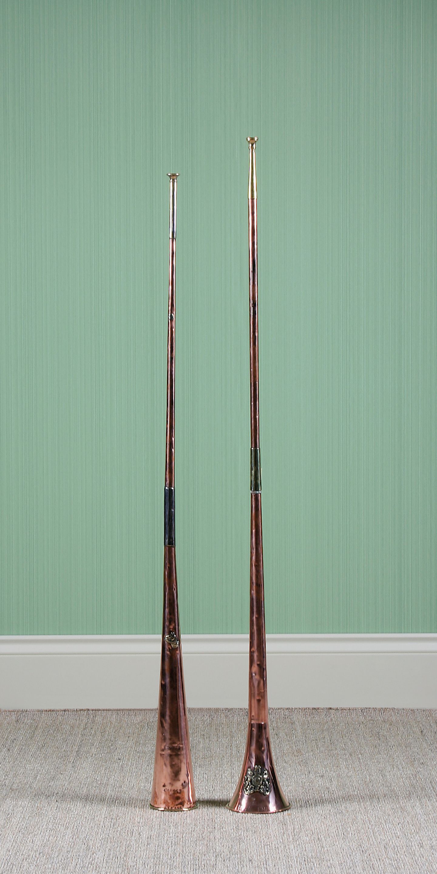 Bonhams : Two copper coaching horns