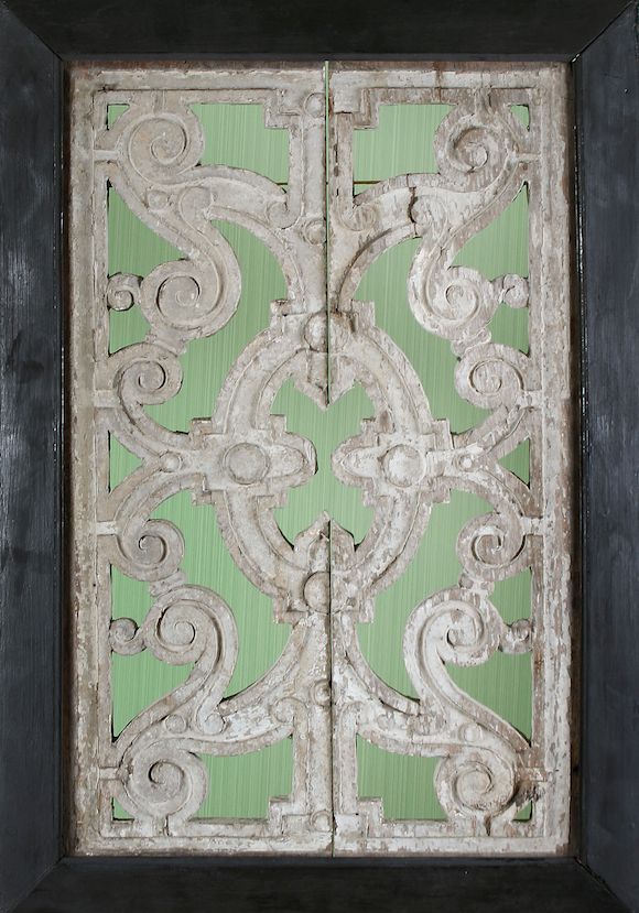 Bonhams : A limed oak tracery panelProbably 16th Century