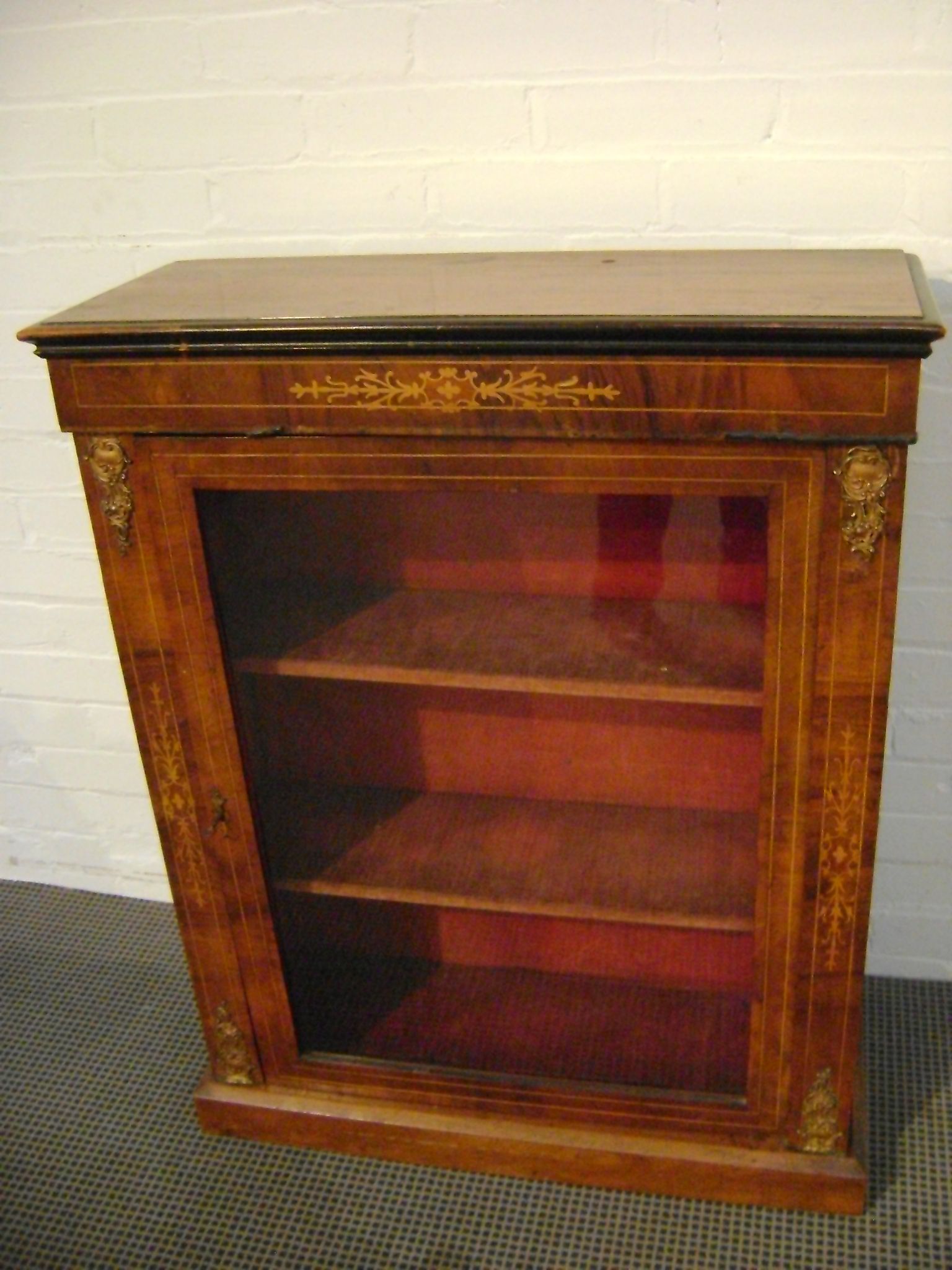 Bonhams : A Victorian walnut dwarf display cabinet