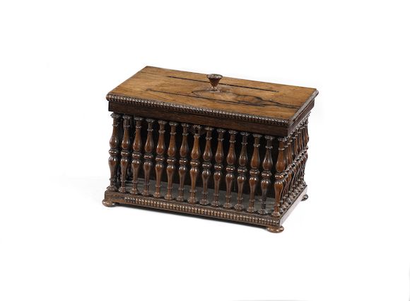Bonhams : A rare balustrade-style rosewood letter box, English, early ...