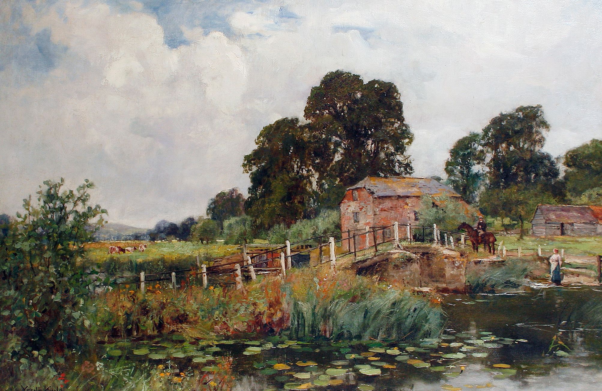 Bonhams : Henry John Yeend King (British, 1855-1924) The mill pond
