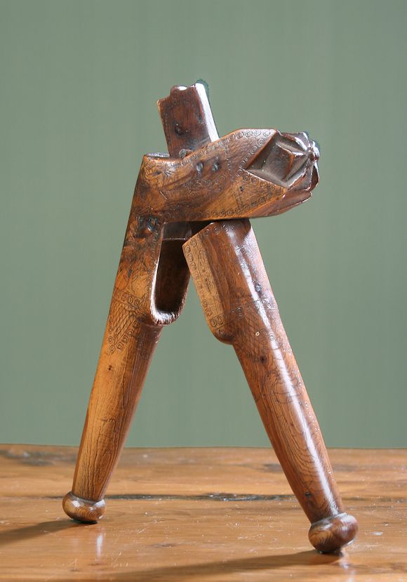 Bonhams : A pair of dated mid 19th Century 'scrimshaw'-decorated yew ...