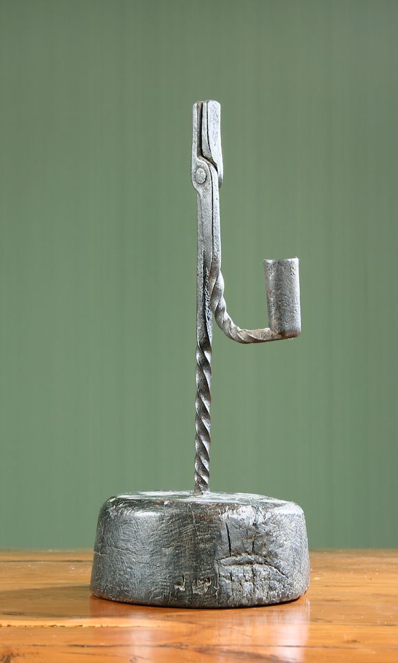 Bonhams : A large 18th Century wrought-iron rush-nip