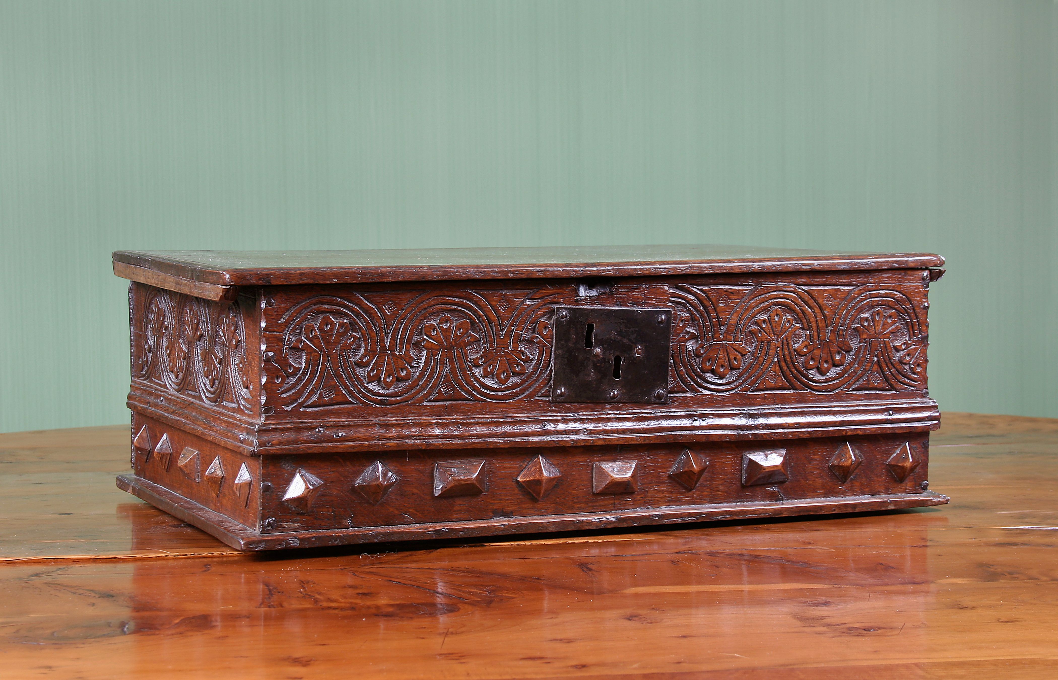 Bonhams : A mid-17th Century oak box, circa 1640, Somerset