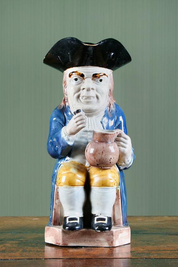 Bonhams : A rare Staffordshire 'Long Face' Toby jug, circa 1785