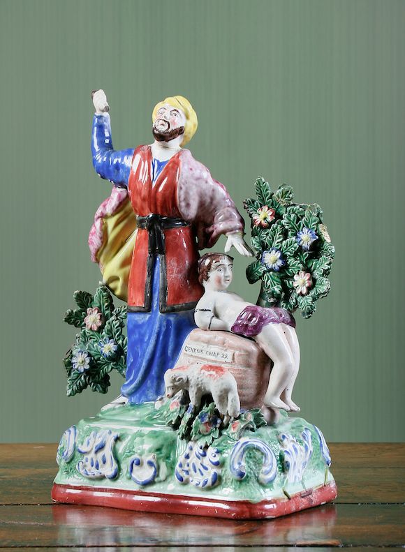 Bonhams : A Staffordshire figure 'Abraham offering his son to Issac ...