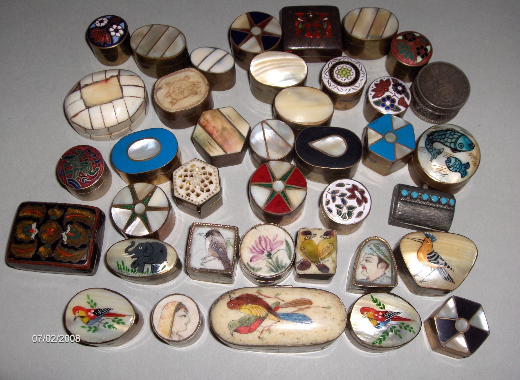 Bonhams : A collection of thirty eight Indian boxes,