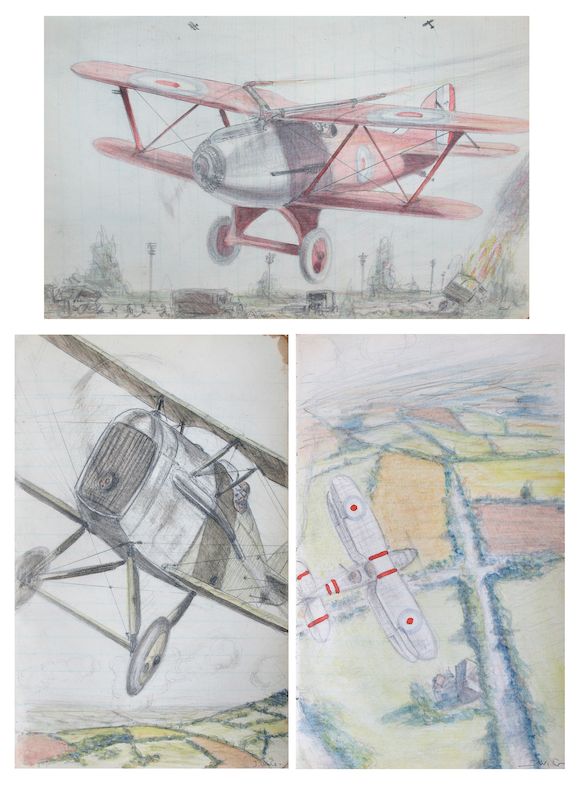 Bonhams : Jack W Gannon (British, circa 1925) World War I flying scenes ...