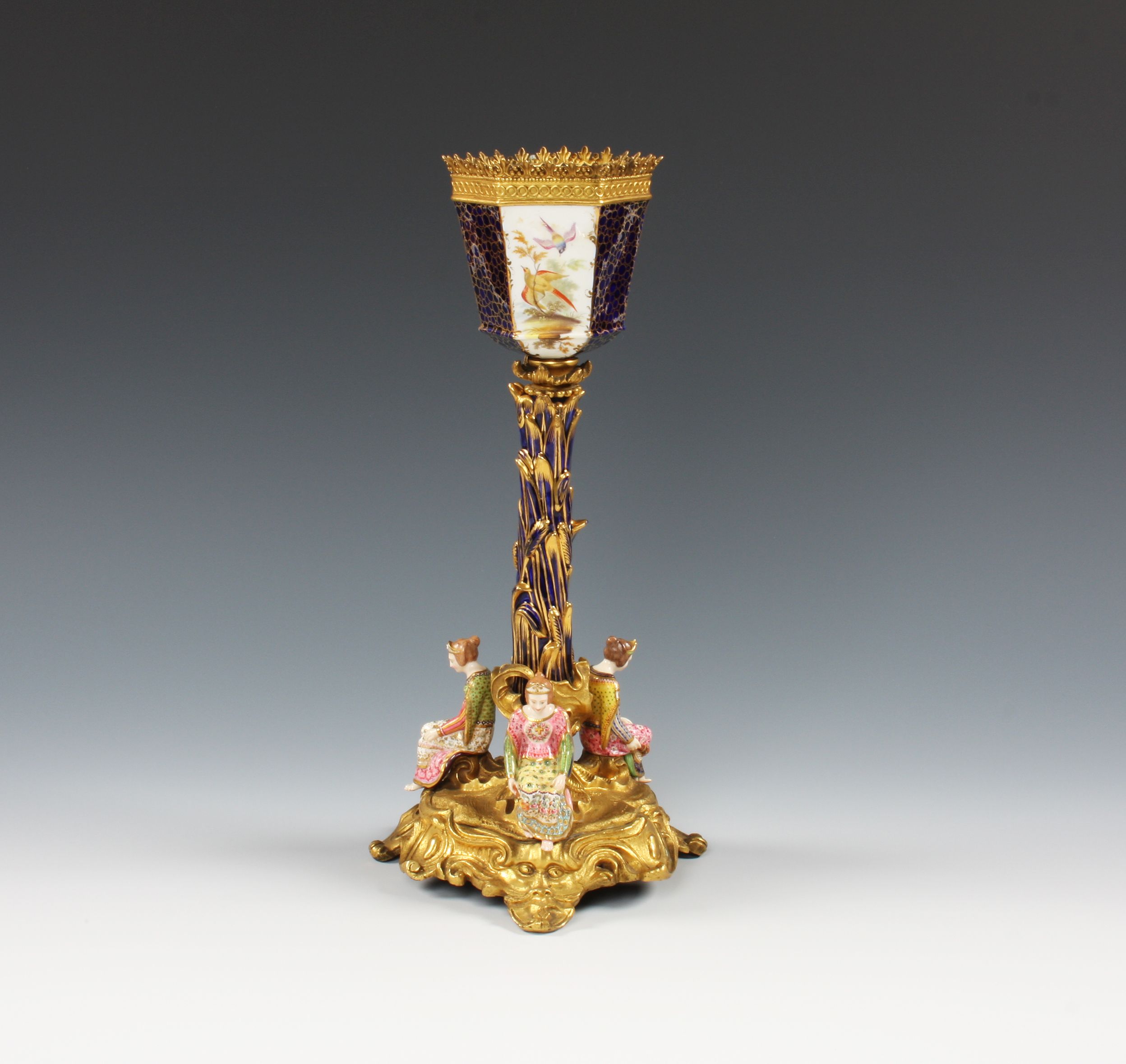 Bonhams : A rare and unusual Minton gilt-metal mounted candlestick ...