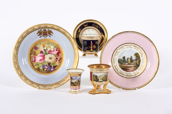 Bonhams : Six pieces of Regency porcelain Early 19th Century.
